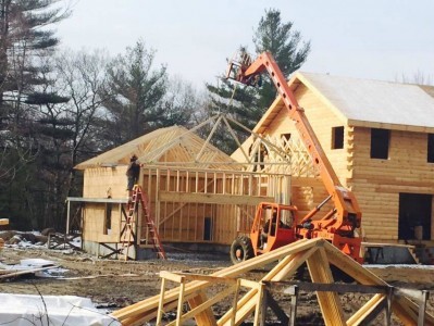 HVAC Options: Log Home Under Construction - Timberhaven Log & Timber Homes