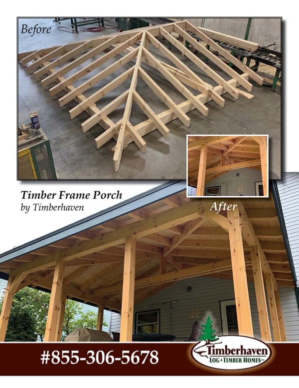 Timber Frame Porch Addition - Timberhaven Log & Timber Homes