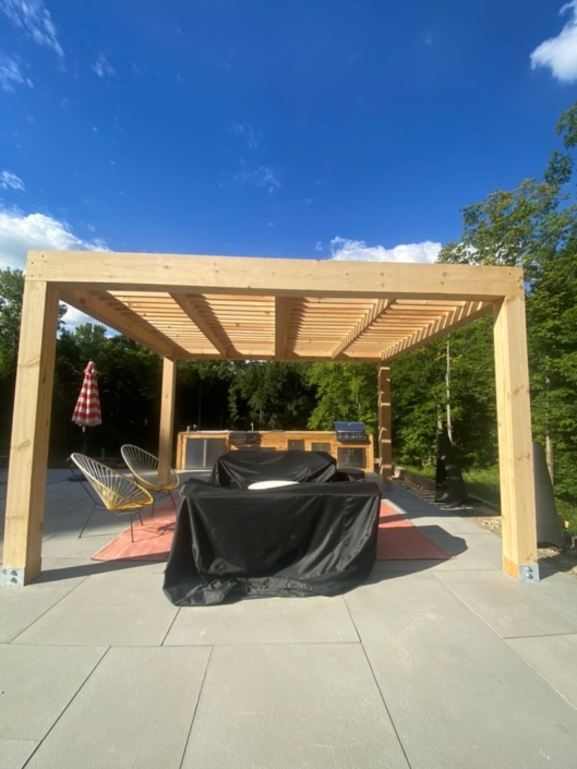 Outdoor Heavy Timber Pergola - Timberhaven Log & Timber Homes